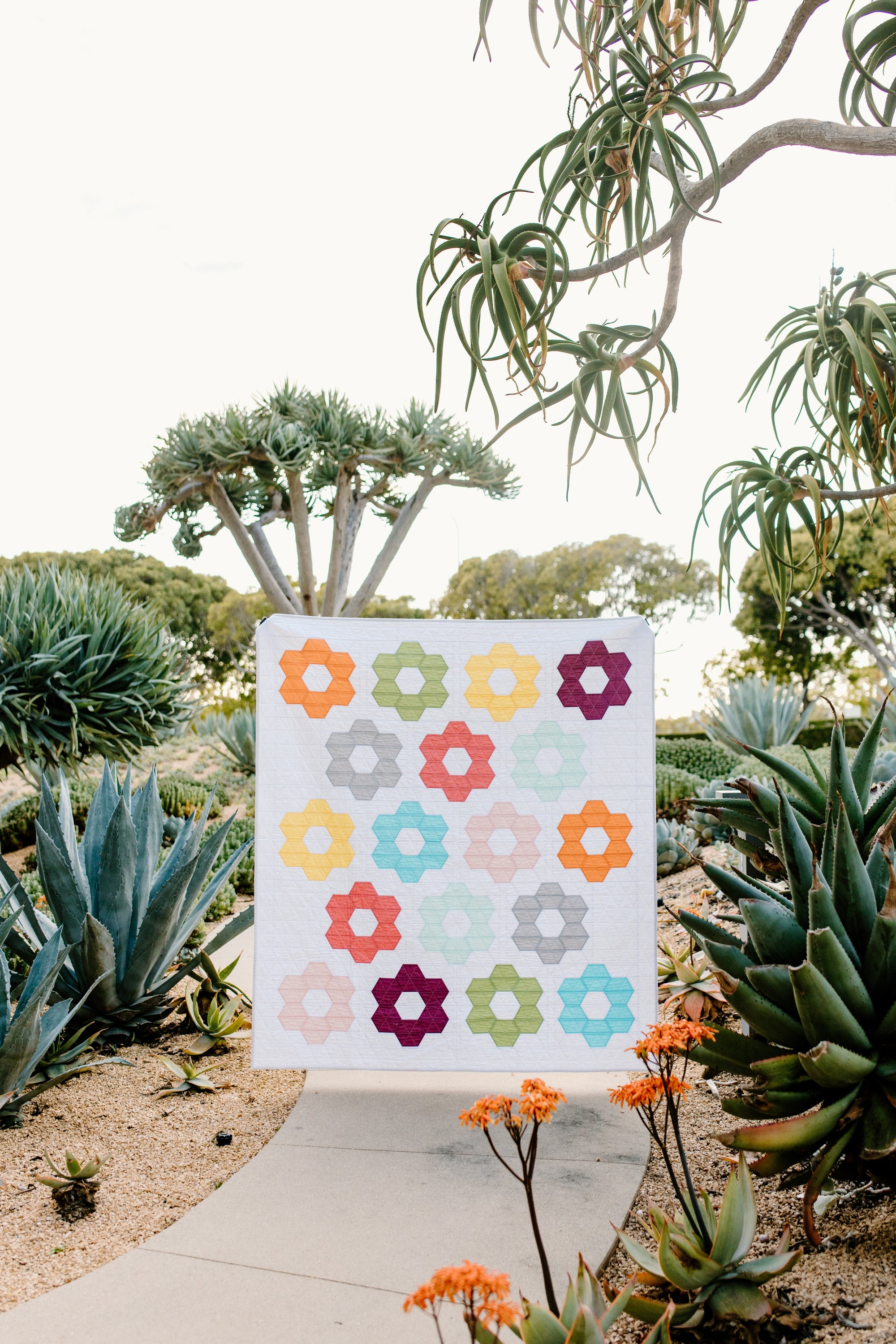 Hexie Blooms PRINTED Pattern - Cotton and Joy